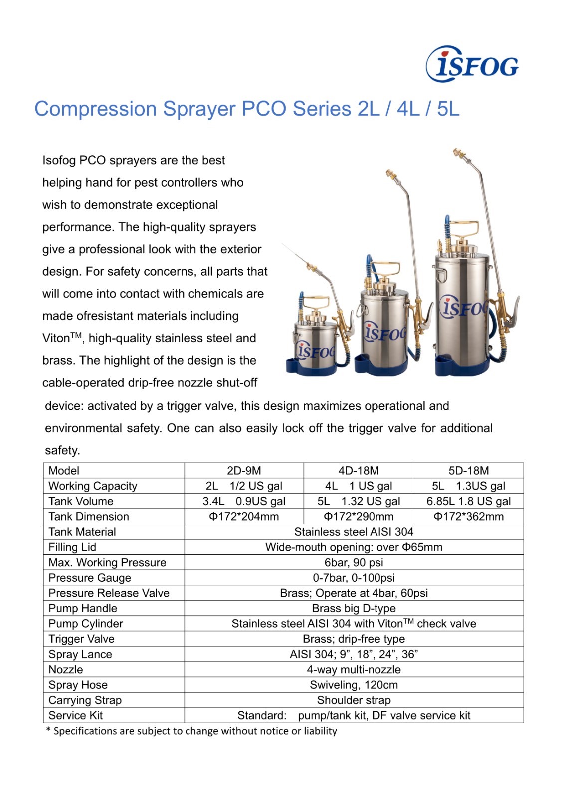 COMPRESSION SPRAYER P02 / P04 / P05-ISFOG MACHINERY CO.,LTD
